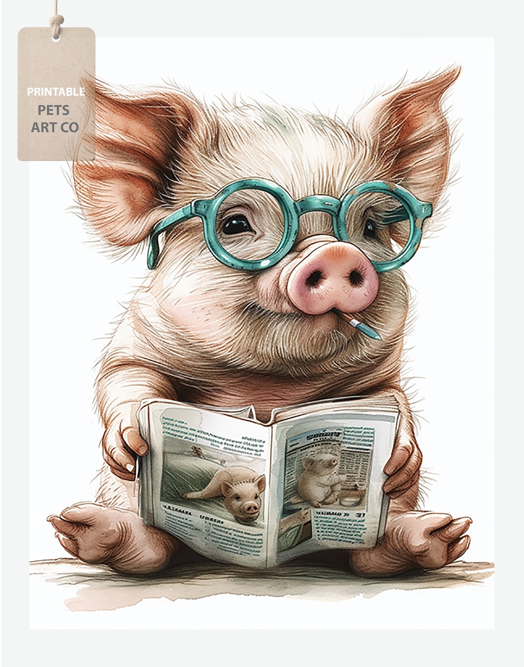 Fun Little Pig! Printable Images of Animals - Etsy
