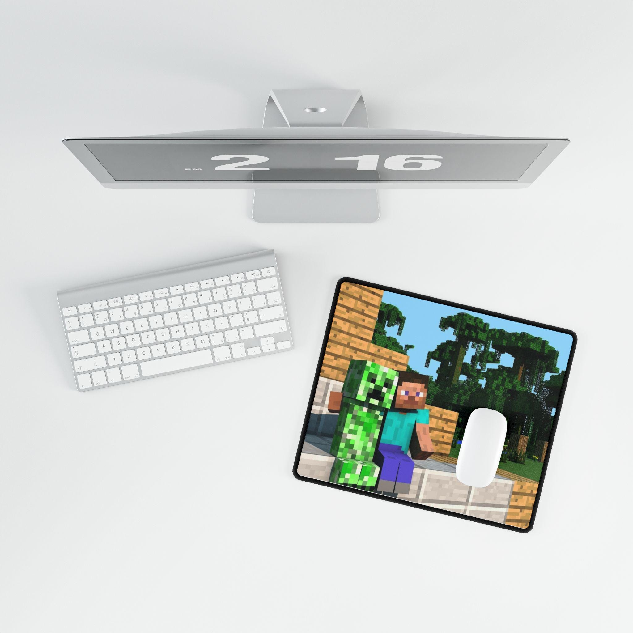 Minecraft Desk Mat, Steve and Creeper Gaming Pad, Video Game Desk ...