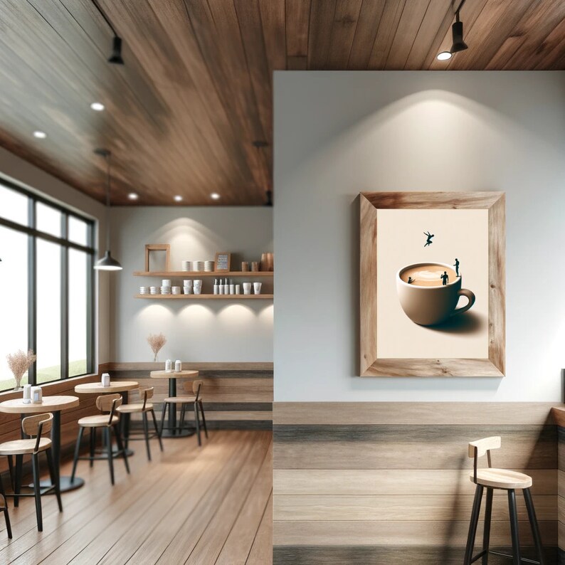 Coffee Print, Kitchen Decor, Coffee Art Painting, Barista Artwork ...