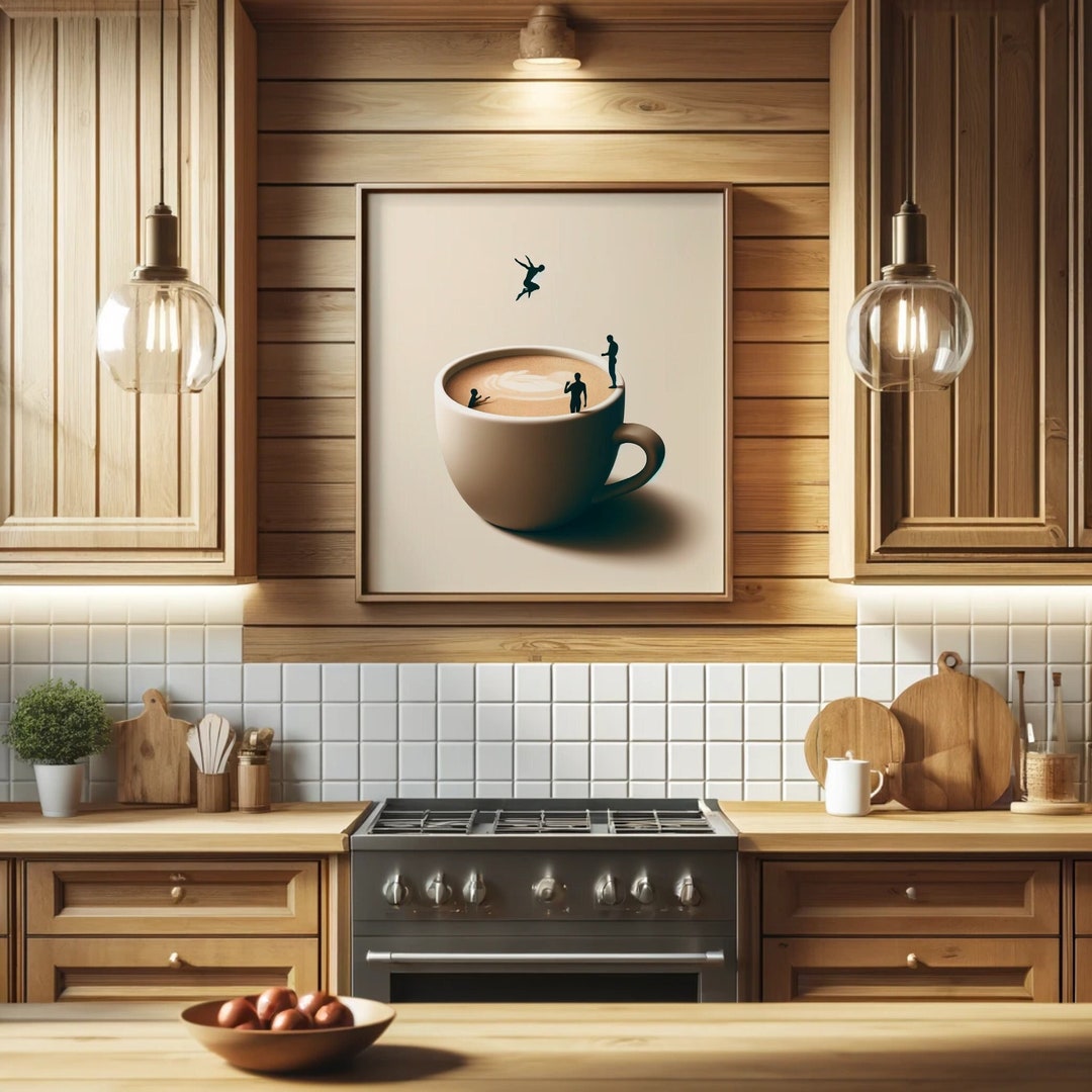 Coffee Print, Kitchen Decor, Coffee Art Painting, Barista Artwork ...