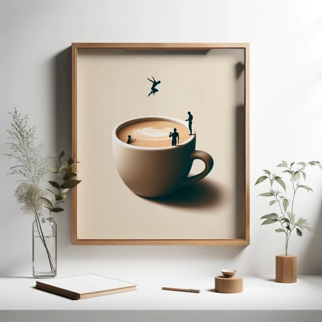 Coffee Print, Kitchen Decor, Coffee Art Painting, Barista Artwork ...