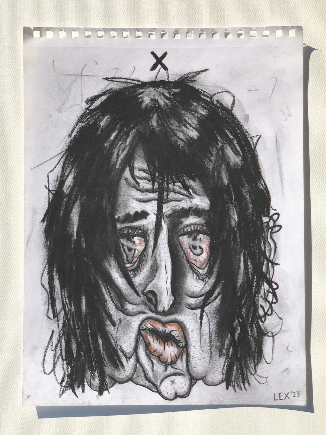 Charcoal Drawing (original) - 11”x14” - “agony” - Etsy