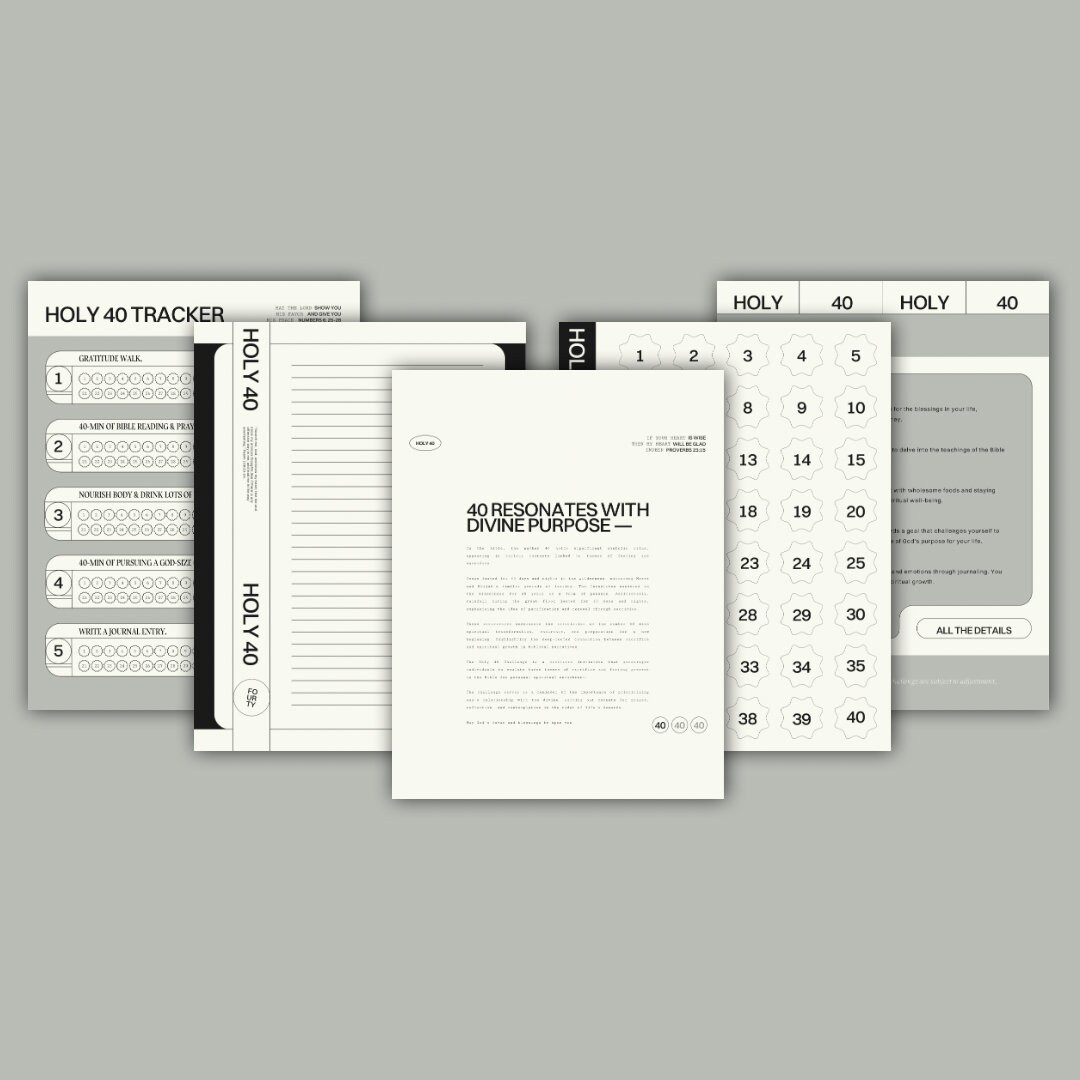 Holy 40 Challenge Template | Christian Digital Product | Printable ...