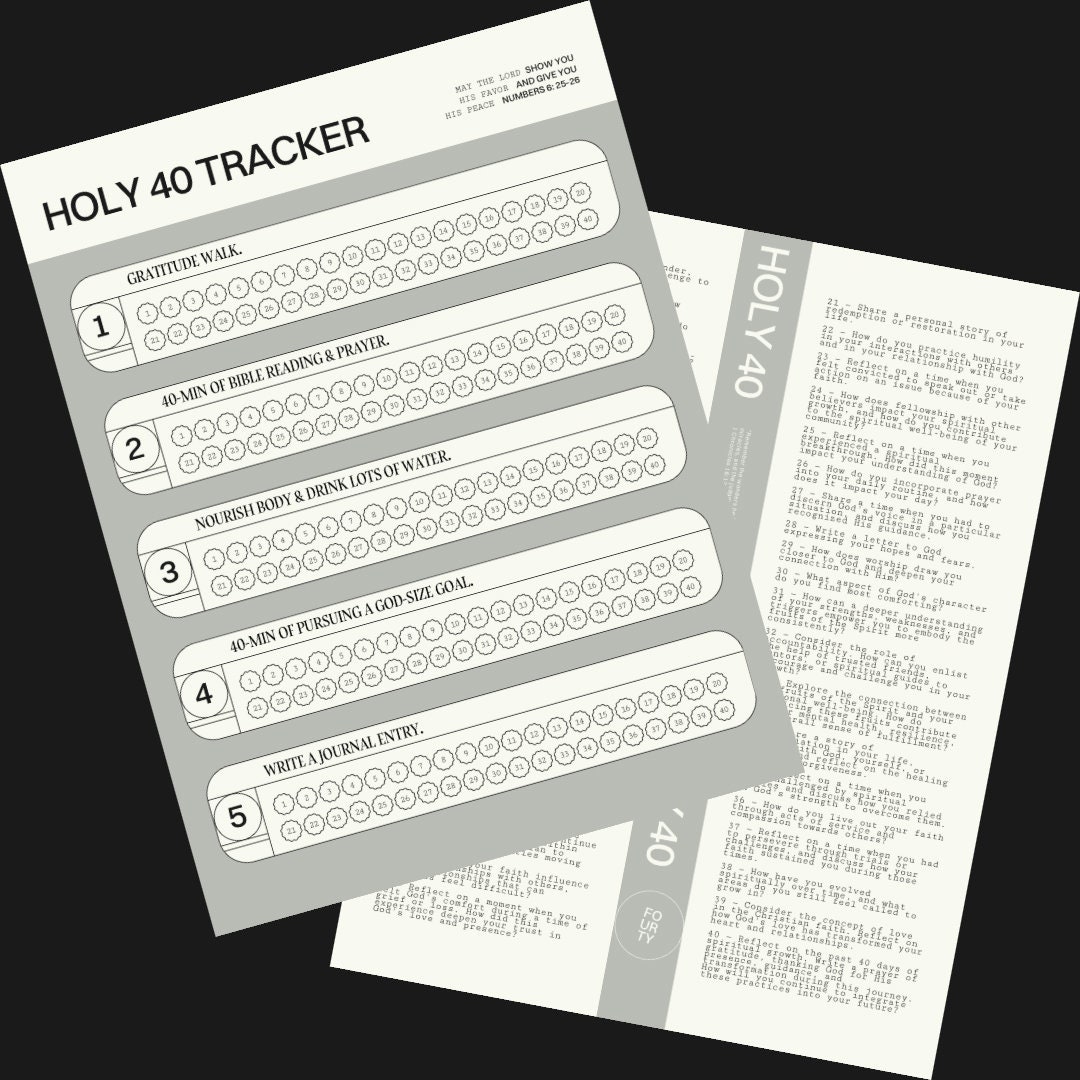 Holy 40 Challenge Template | Christian Digital Product | Printable ...