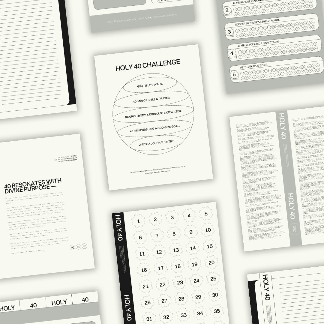 Holy 40 Challenge Template | Christian Digital Product | Printable ...