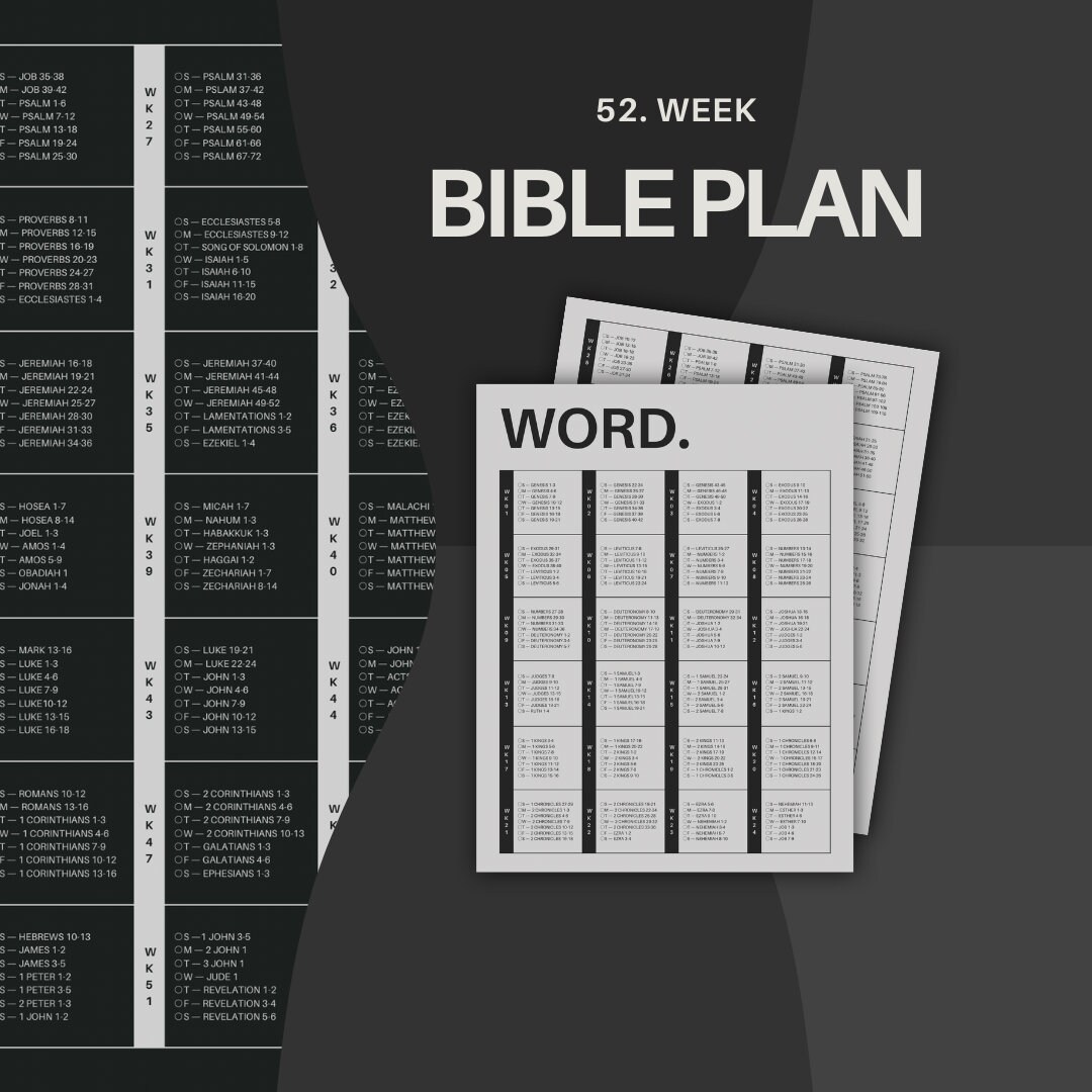 52 Week Bible Plan // One Year Bible Plan - Etsy