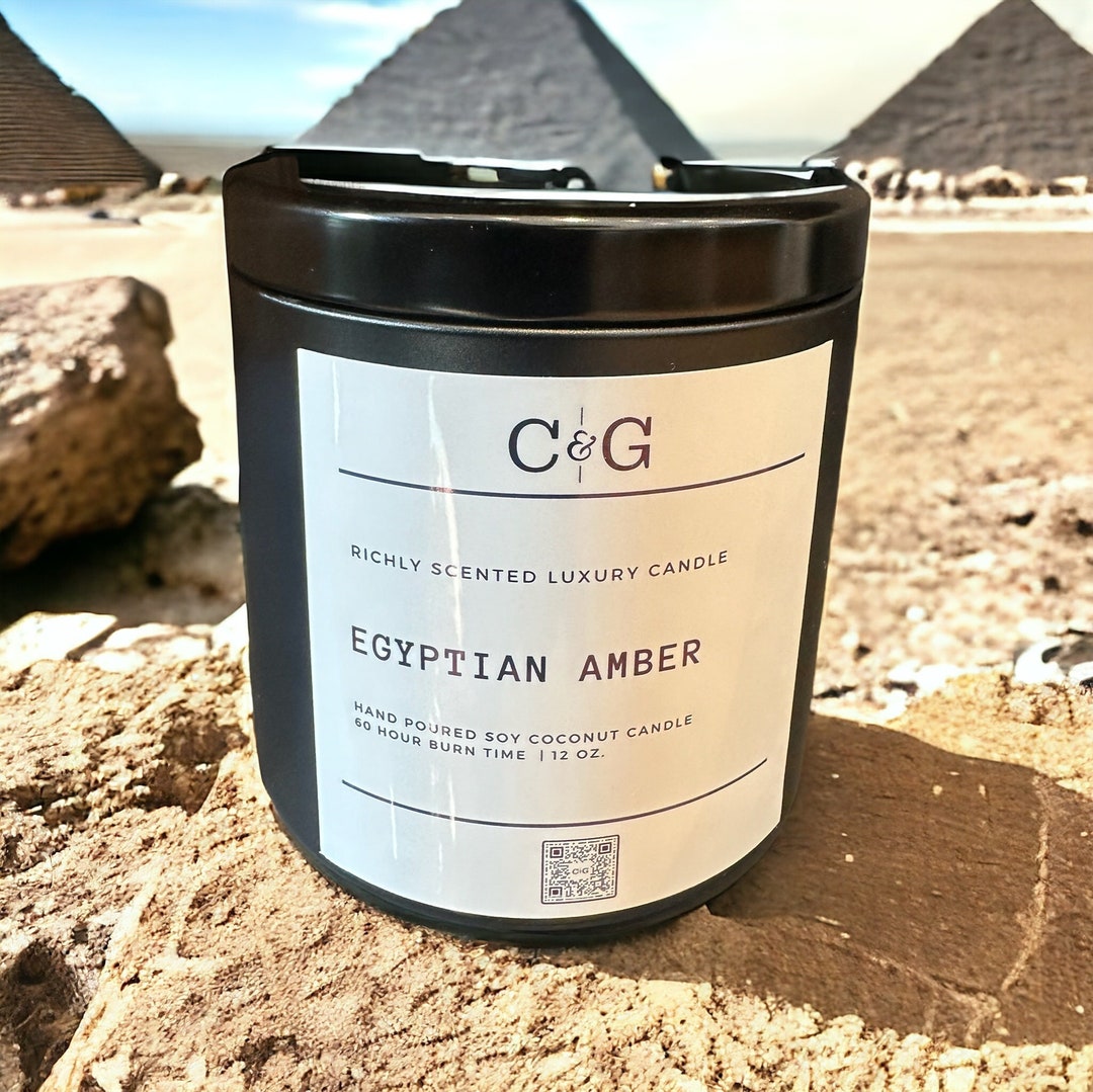 Egyptian Amber Scented C&G Luxury Candle, Relaxing Spa Room Fragrance ...