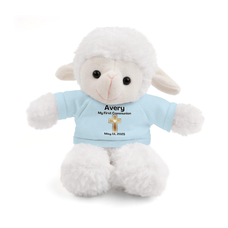 Personalized First Communion Gift, Custom Plush Lamb With Name and Date ...