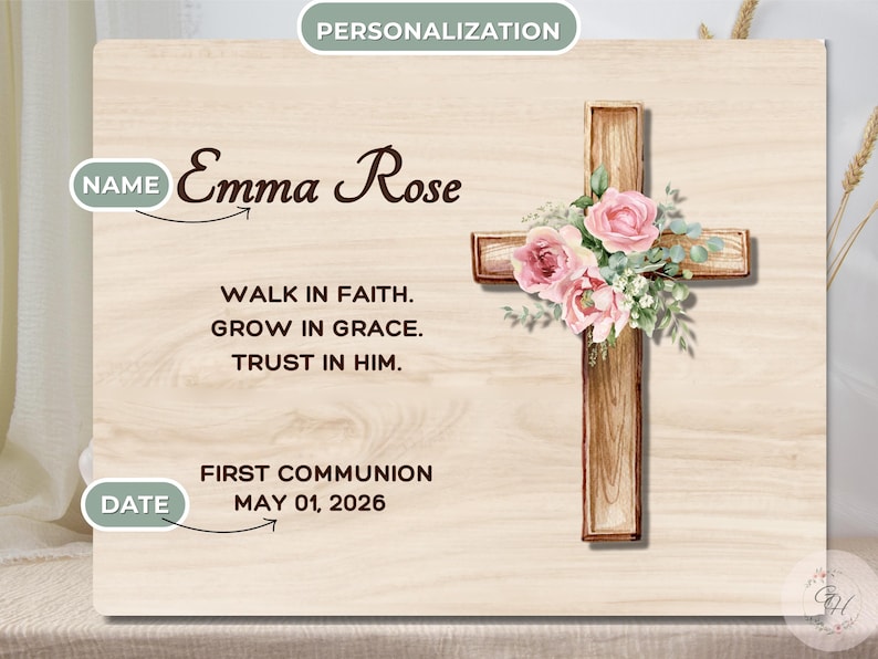 Personalized First Communion Keepsake Gift for Girl, Catholic Holy ...