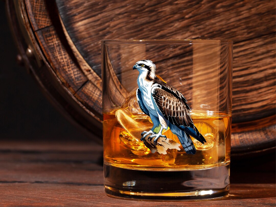Osprey Whiskey Glass: Coastal Bird Design, Nature Lover Gift - Etsy