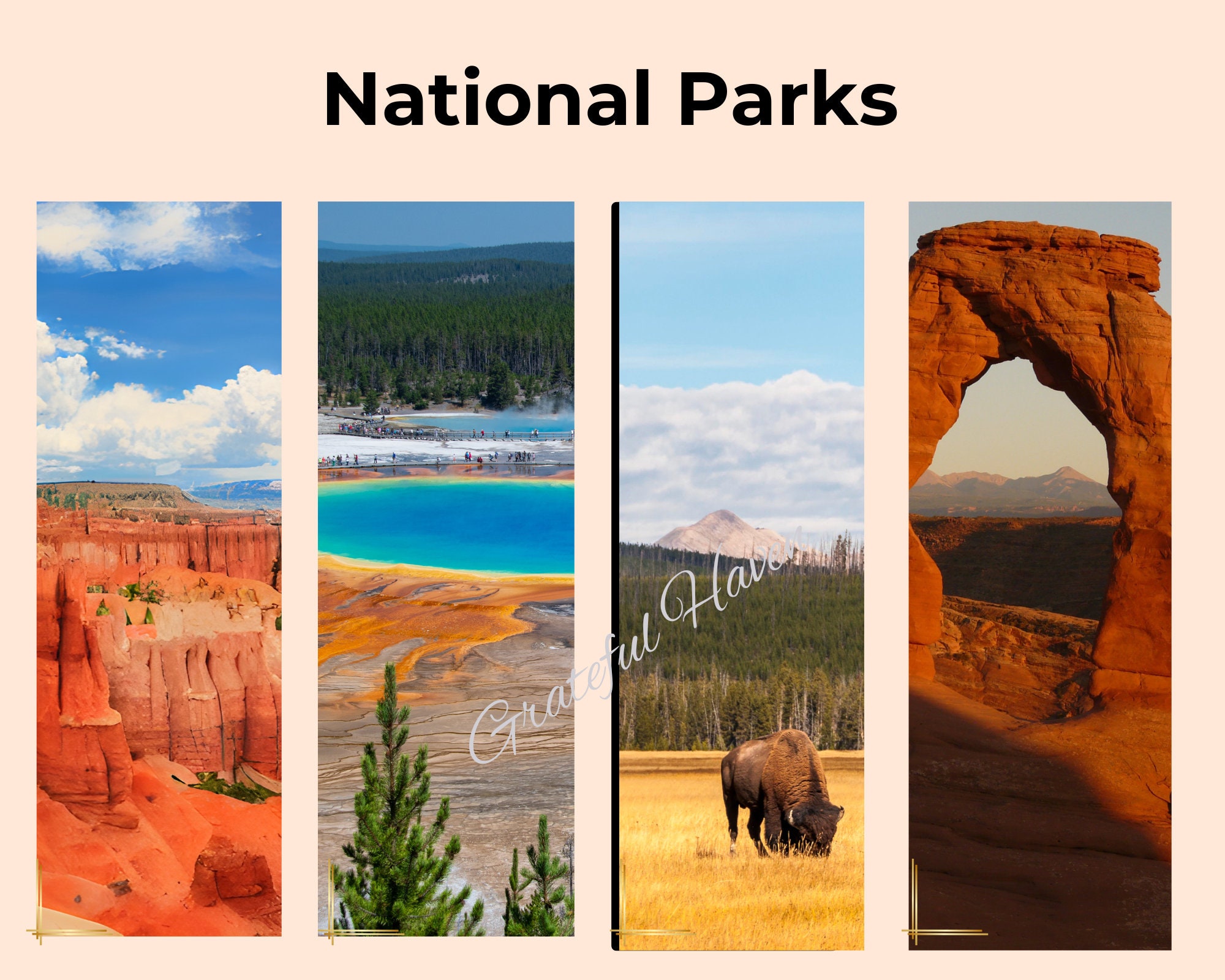 Printable Bookmarks 12 National Park Bookmarks Instant Digital Download ...