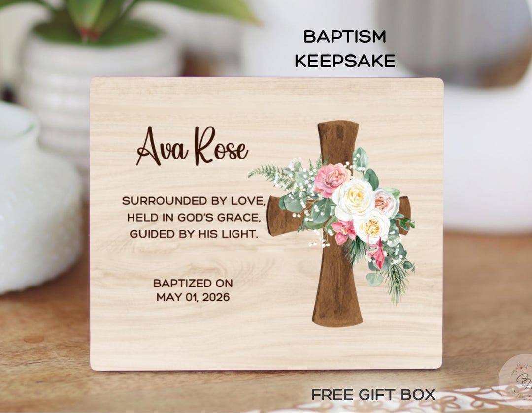 Personalized Baptism Keepsake, Christening Gift, Religious Baby Gift - Etsy