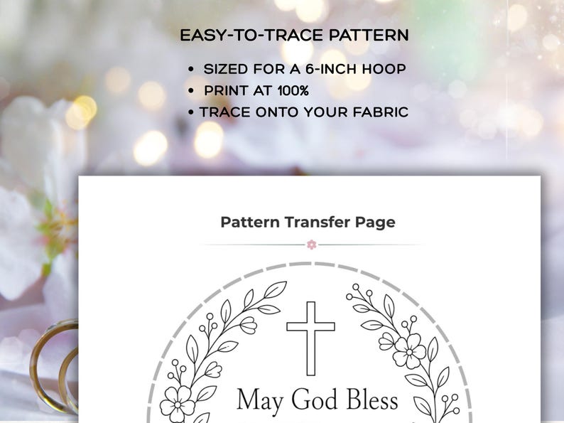 Christian Wedding Embroidery Pattern PDF, May God Bless Your Marriage ...