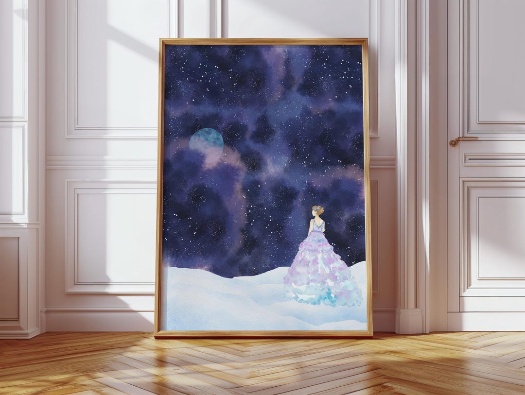 Starry Night Sky Original Princess Dream Print, Printable Girl Nursery ...