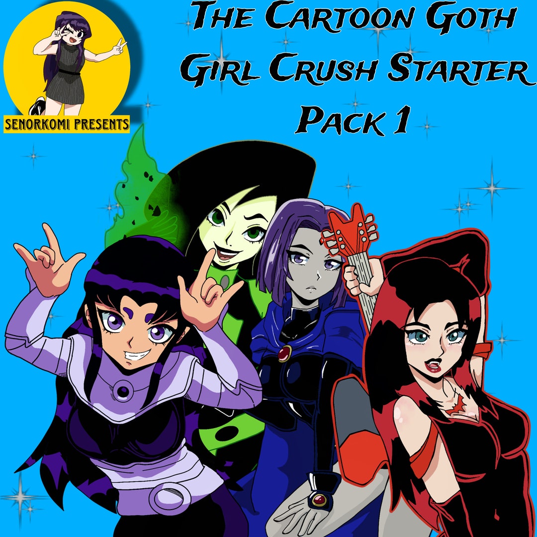 Cartoon Goth Girl Crush Starter Pack 1 - Etsy Canada