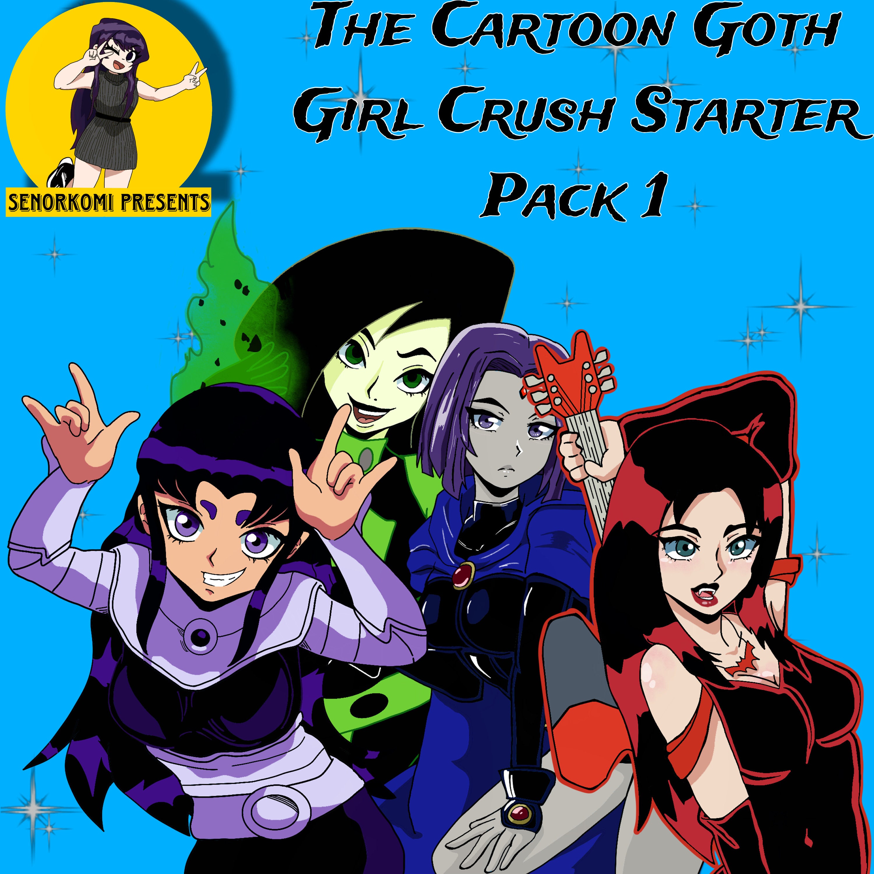 Cartoon Goth Girl Crush Starter Pack 1 - Etsy