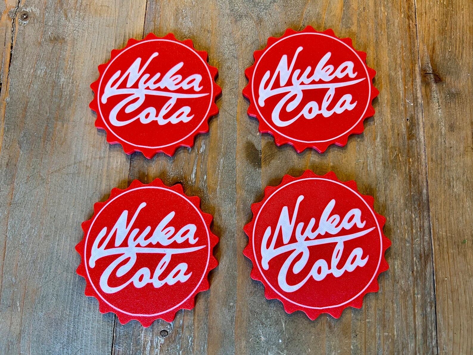 Fallout Nuke Cola Bottle Caps,pack of 4 Drinks Coasters, 3D Printed ...