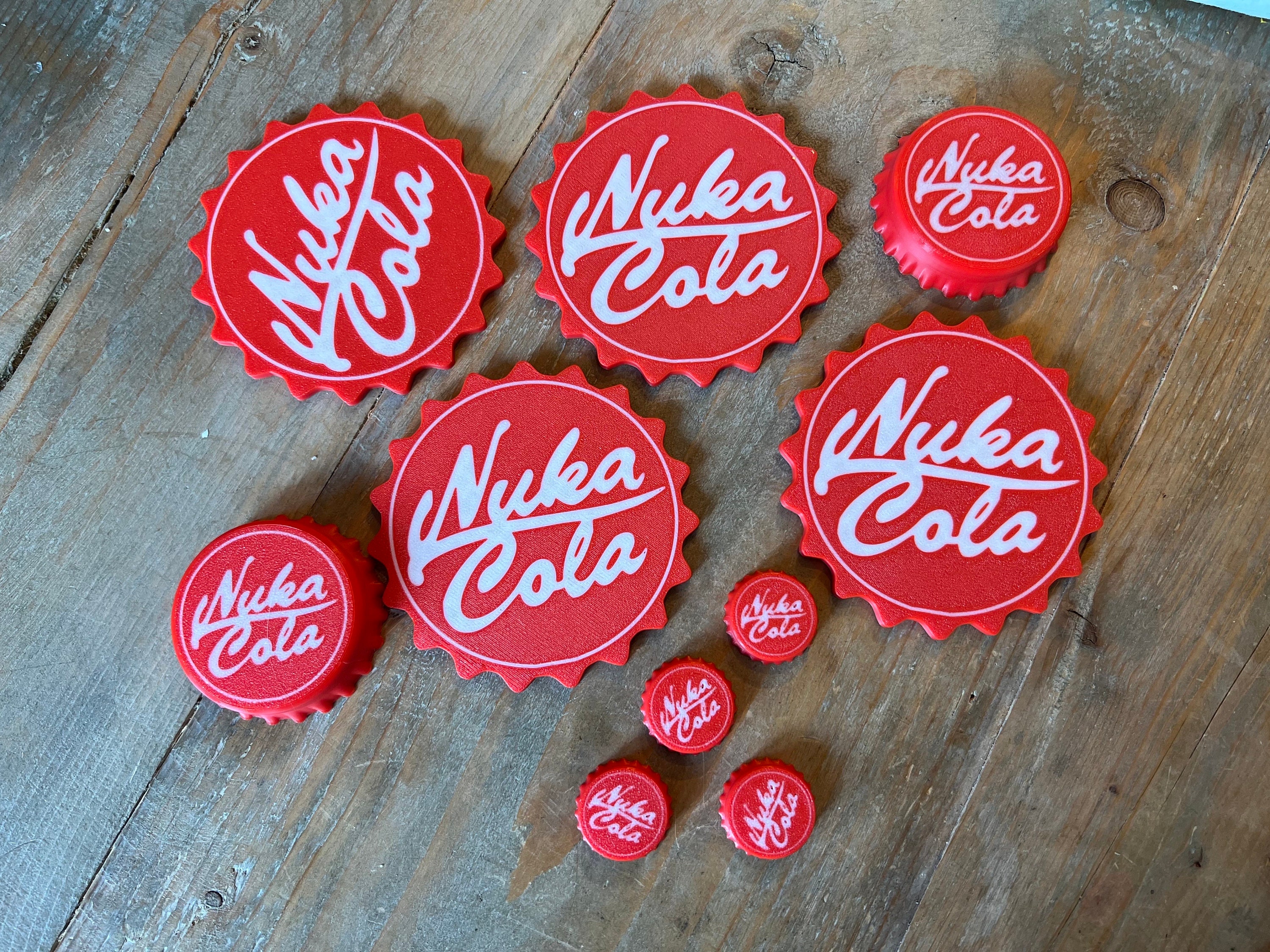Fallout Nuke Cola Bottle Caps,pack of 4 Drinks Coasters, 3D Printed ...