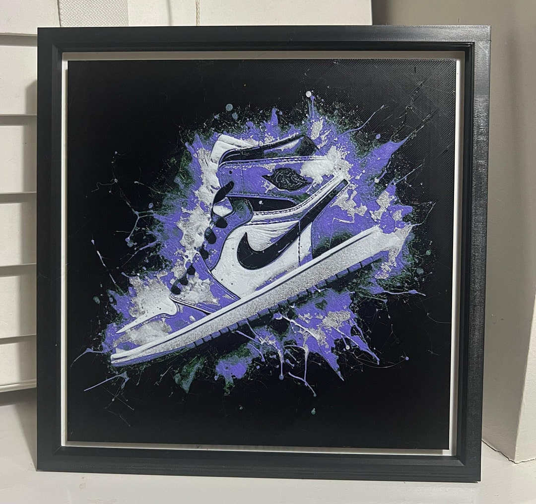Air Jordan 1 3D Printed Hueforge Picture With Frame, Filament Painting ...