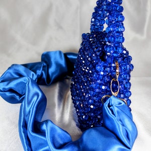 Sac à main de perle bleu saphir, sac à main de perle Crystal, sac anse ...