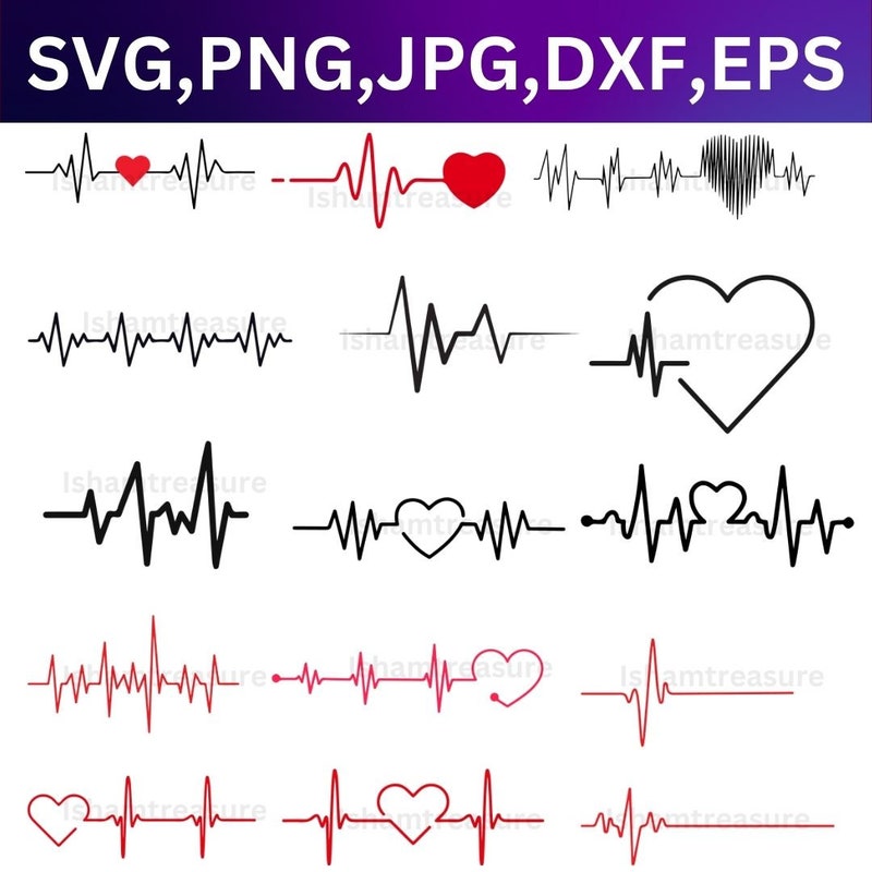 Heartbeat Svg - Etsy