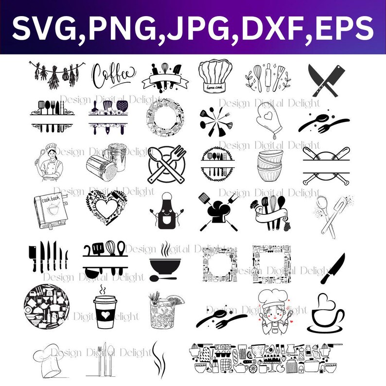 Kitchen Split Frame SVG, Kitchen Monogram Svg, Flourish Kitchen SVG ...