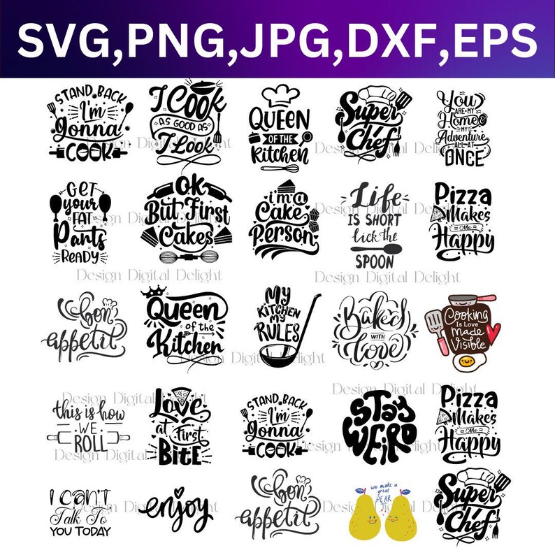 Kitchen Svg, Kitchen Svg Bundle, Kitchen Monogram Svg, Baking Svg ...