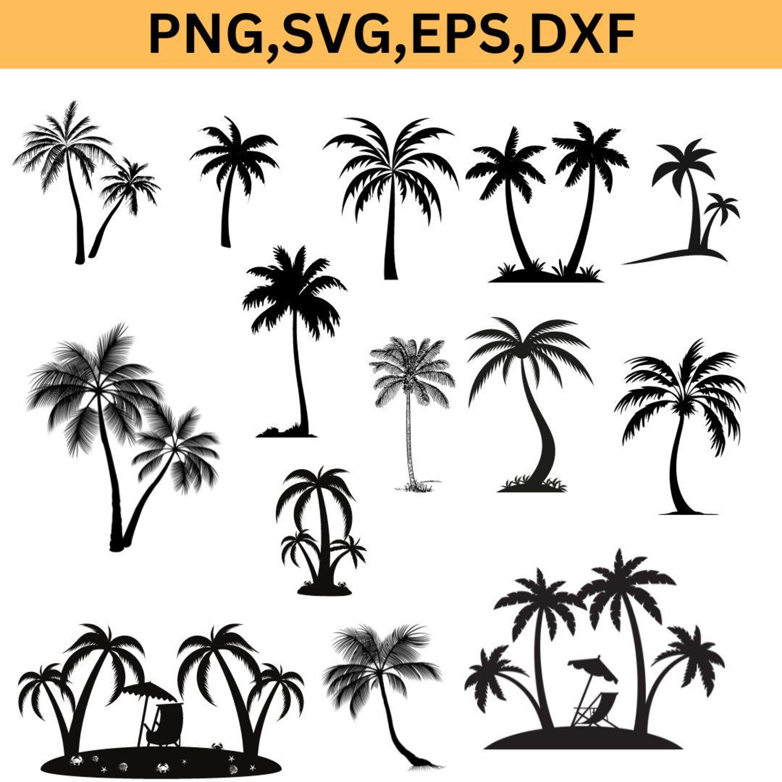 Palm Tree Svg, Tree Svg, Palm Tree Clipart, Palm Tree Cut Files, Beach ...