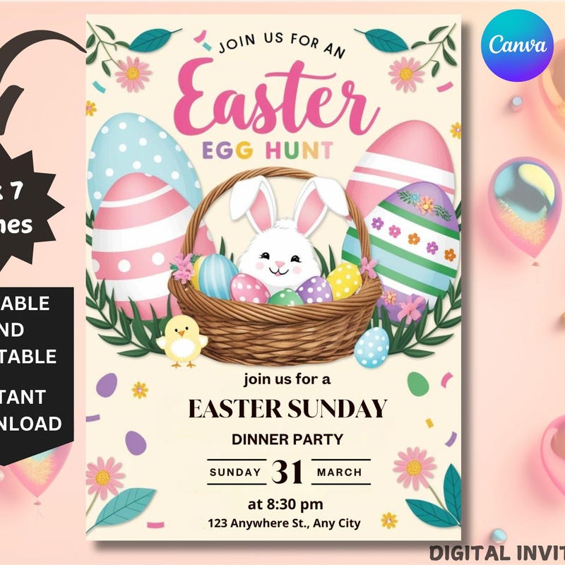 Easter Bunny Invite - Etsy