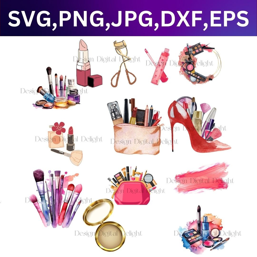 Makeup Svg Bundle, Makeup Brush Svg, Makeup Clipart, Eyebrows Svg ...
