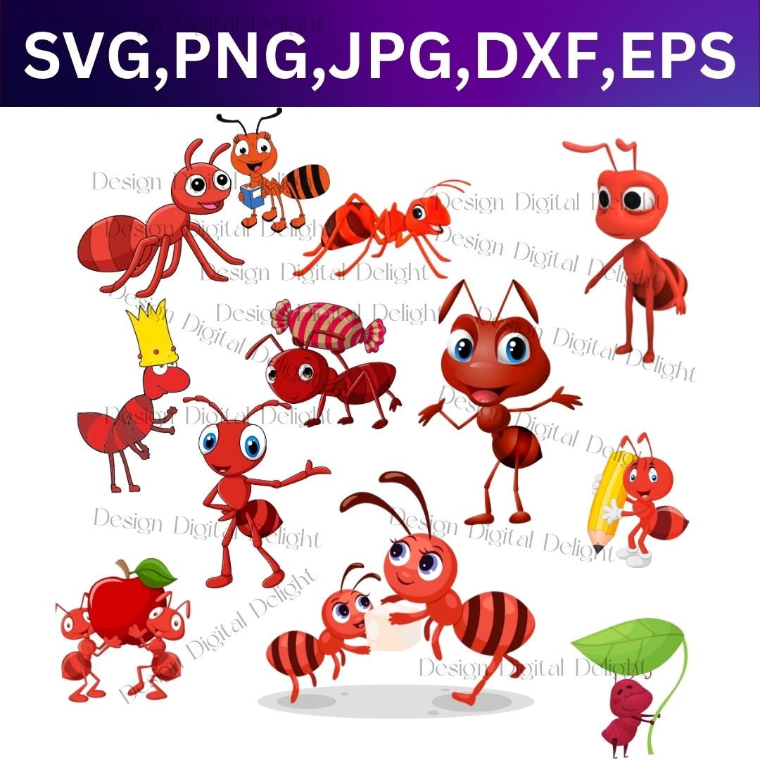 Ant Svg Bundle, Ant Svg, Clipart, Ant Monogram, Cut Files, Instent ...