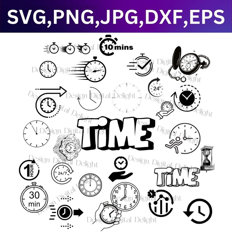 Clock Svg - Etsy