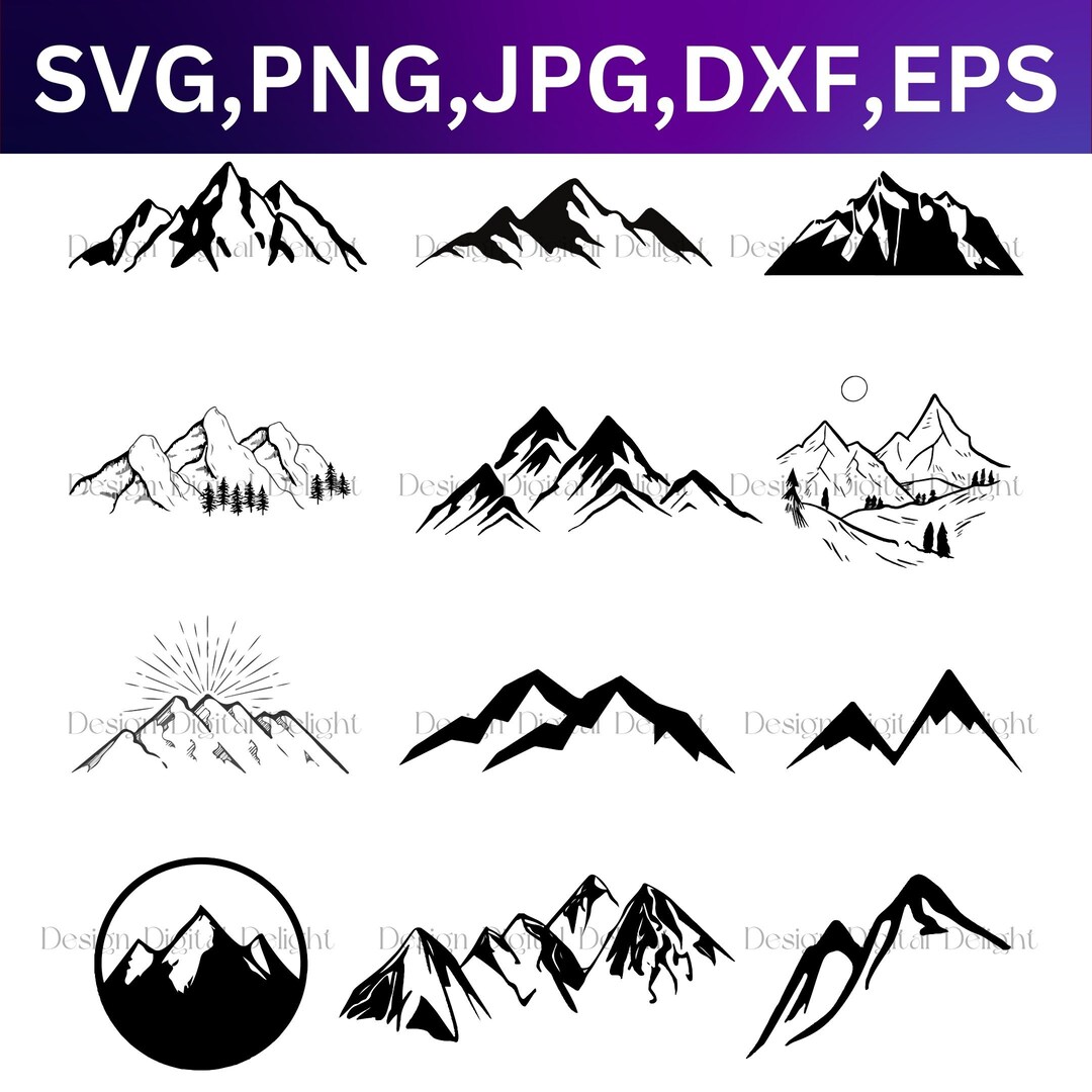 Mountains SVG, File for Cricut,mountain Clipart, Mountain Svg Cut Files ...