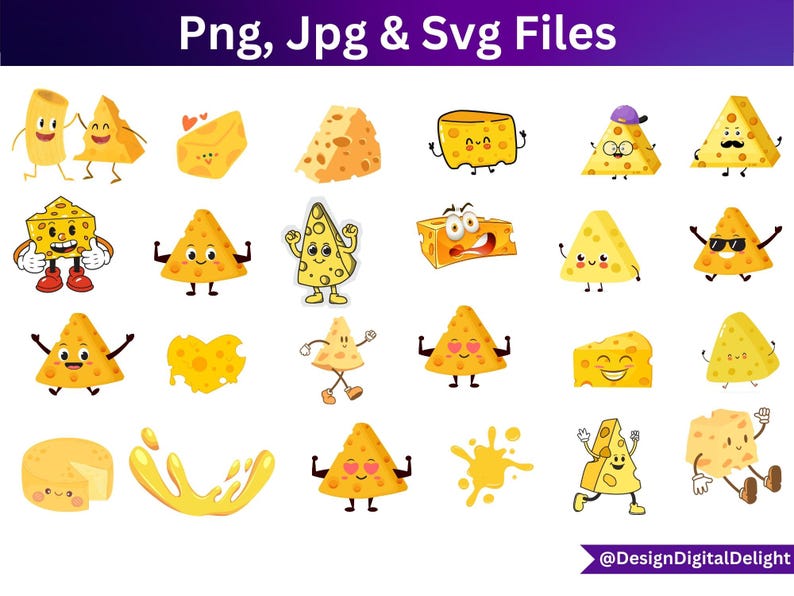 Cheese SVG Bundle, Cheese SVG, Cheese Clipart, Cheese Slice Svg, Cheese Cut Files, Cheese ...
