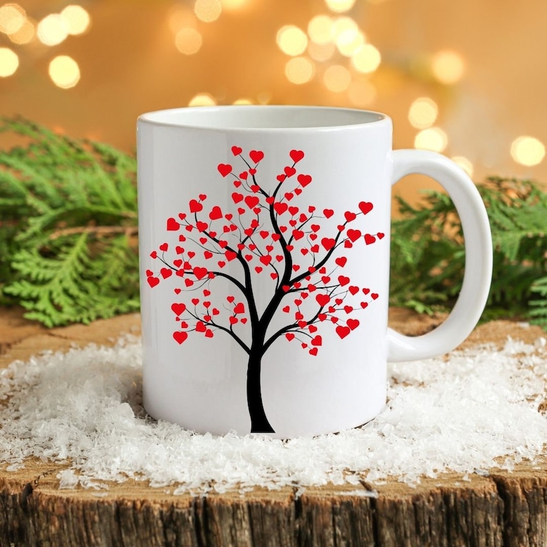 Red Heart Tree Svg, Red Heart Trees PNG, Fall Trees, Valentine Heart ...