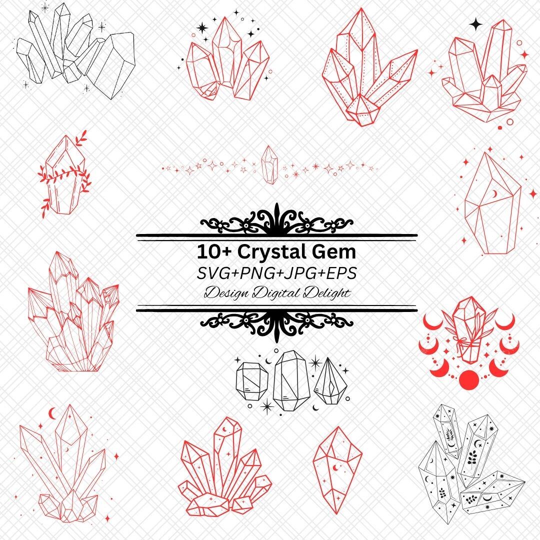 MAGIC CRYSTAL SVG Bundle, Crystal Svg, Floral Crystal Svg, Gemstone ...