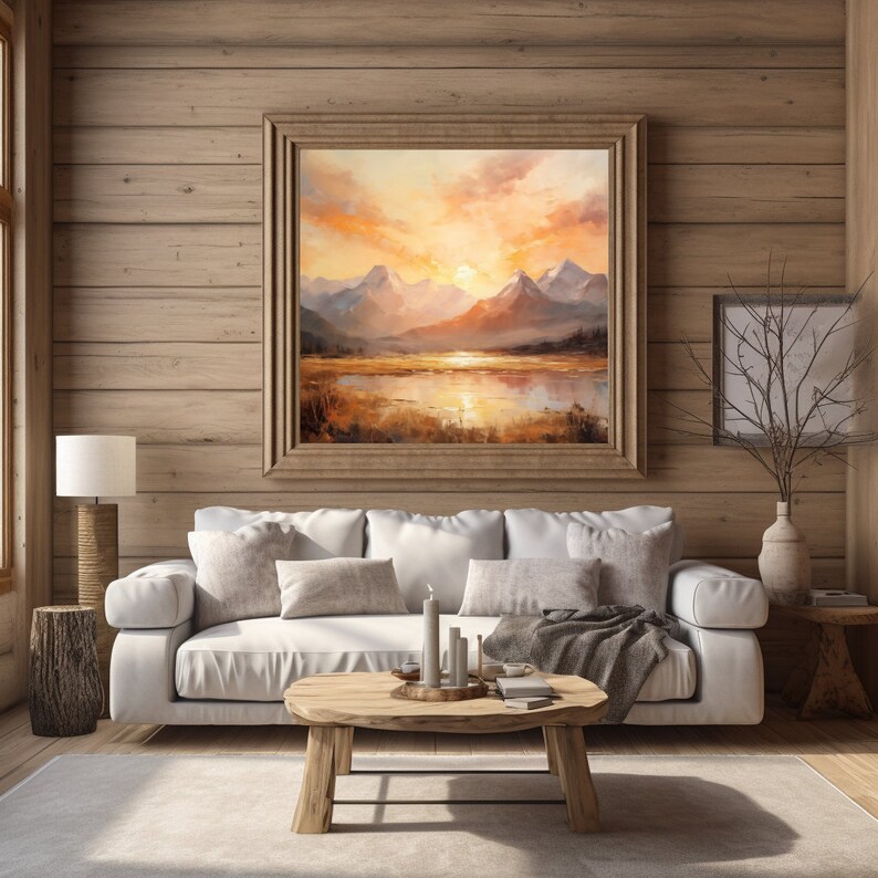 The Last Whisper of Daylight Original Mountain Range Oil Painting ...
