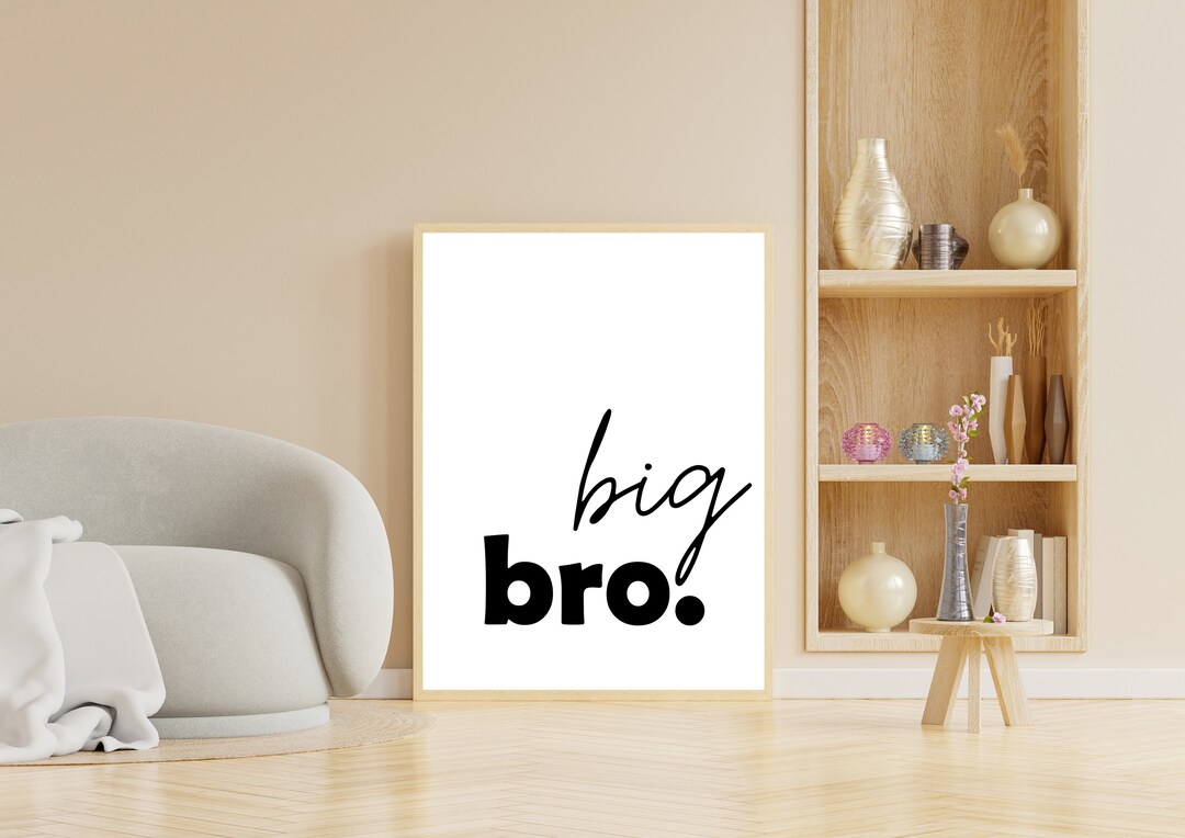 Big Bro Print, Big Brother Print, Boys Room Decor, Wall Art, Boys ...
