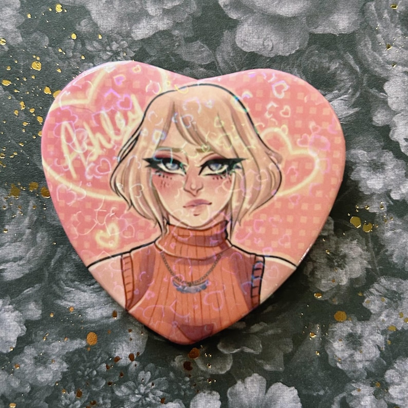 RE4R Holo Heart Buttons - Etsy