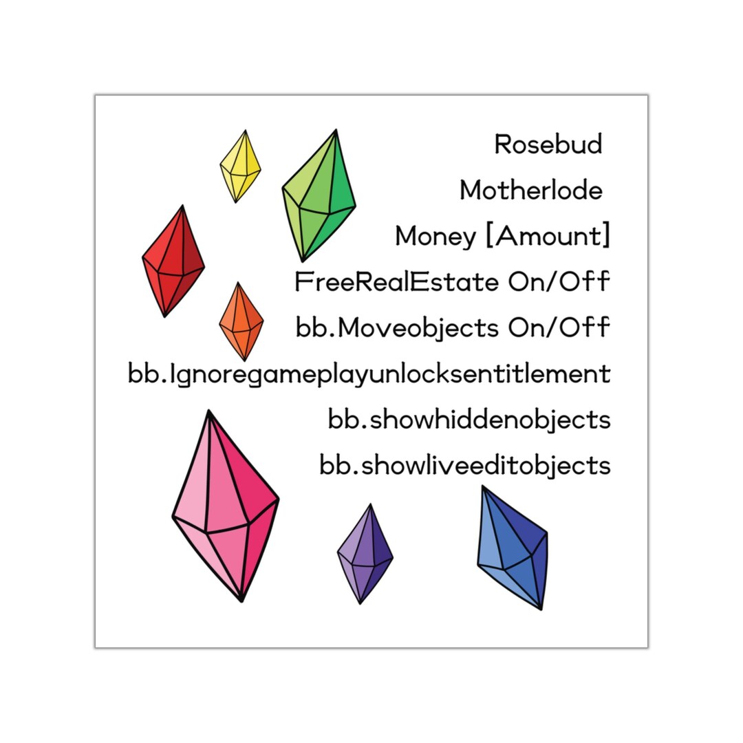 Sims Cheat Sticker Cheats Sims4 Cheatguide Stickers Cute Funny Romantic ...