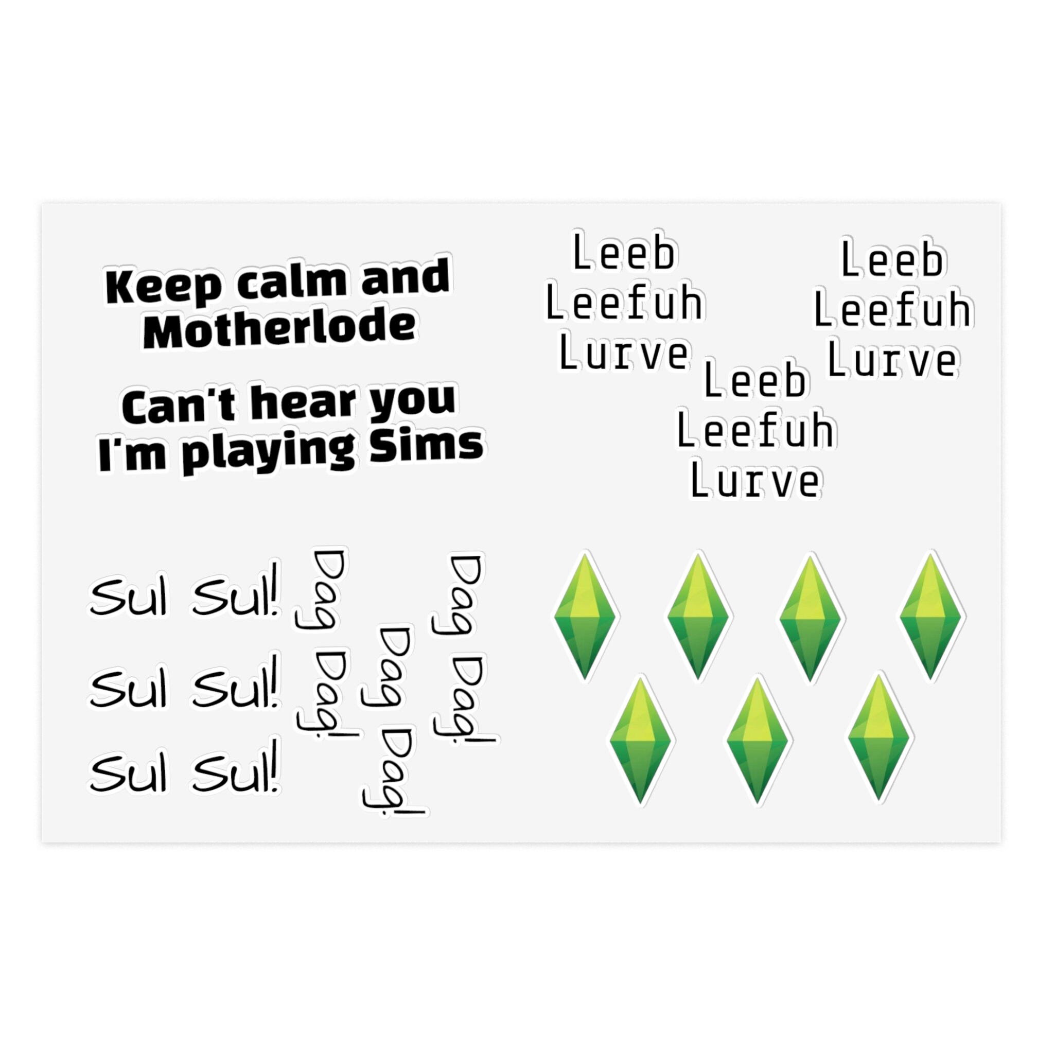Sims Simlish Sticker Sims4 Plumbob Stickers Cute Funny Romantic Gift ...
