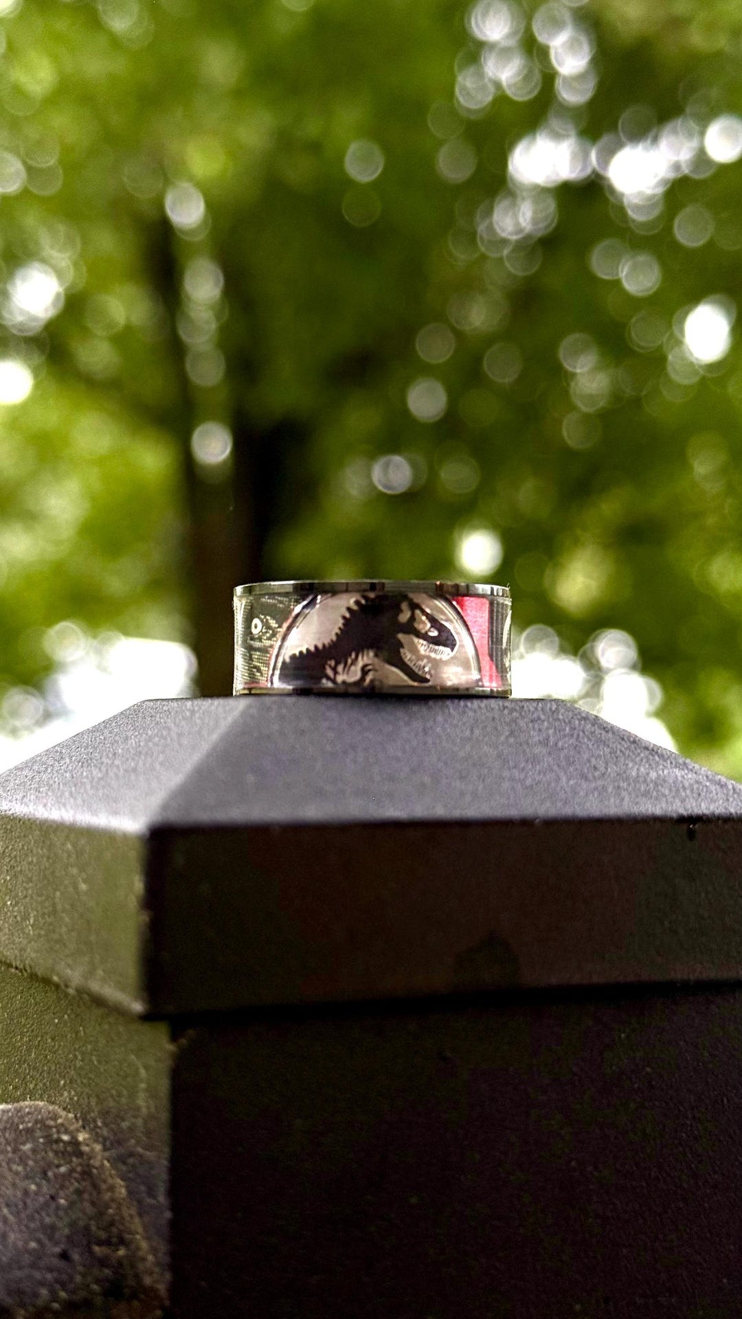 Handmade Jurassic Park Dr Pepper Ring: Ceramic Tungsten Band - Etsy