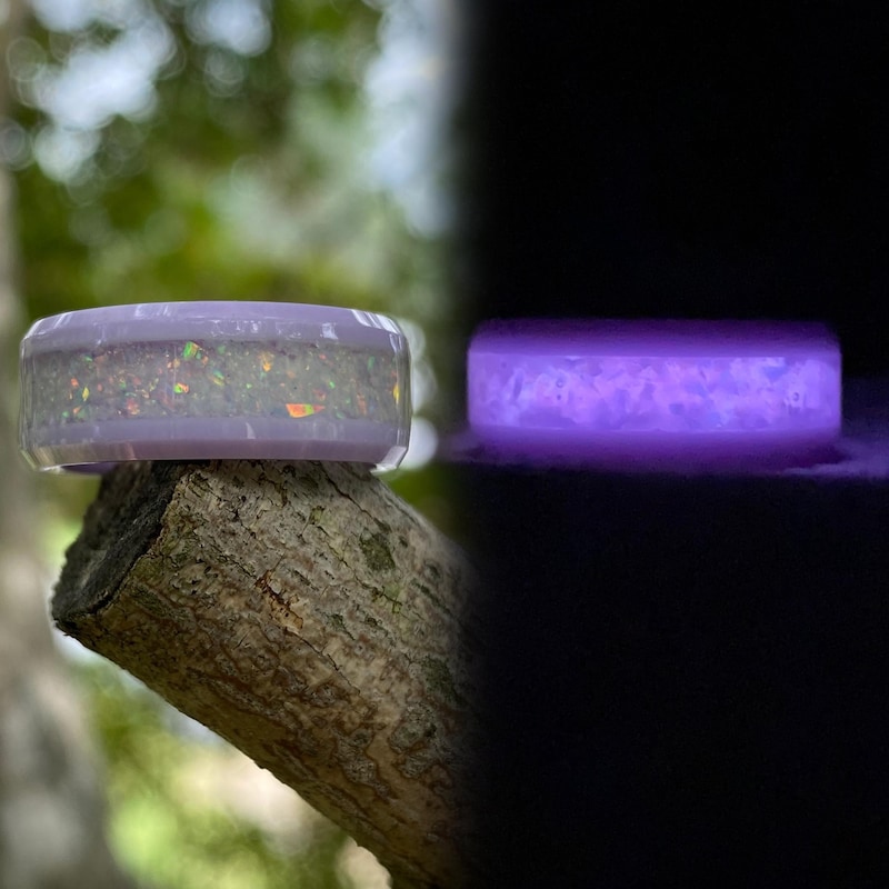 Purple Ceramic Opal Ring - Etsy