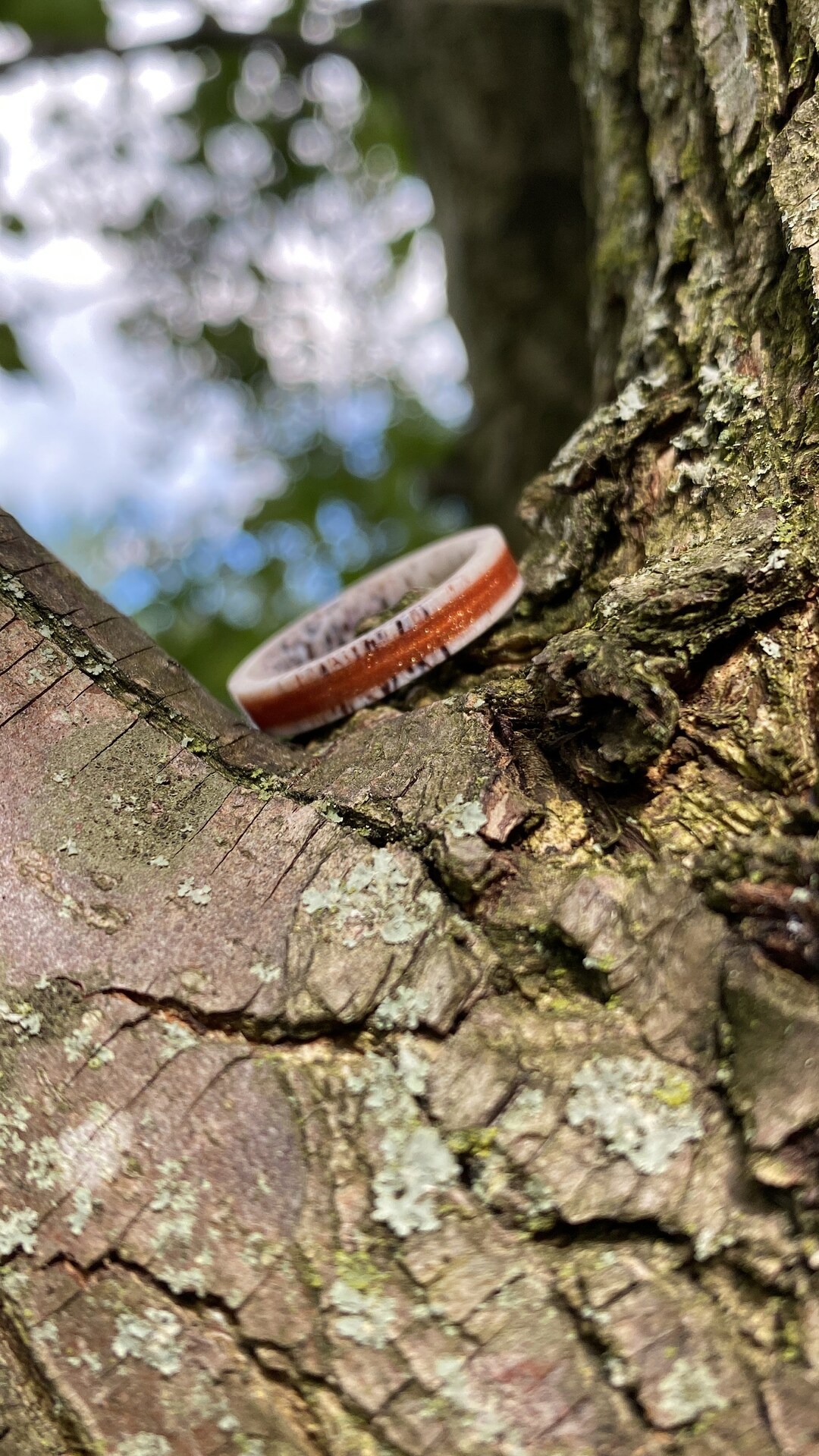Real Deer Antler Copper Micah Powder Inlay Ring - Etsy