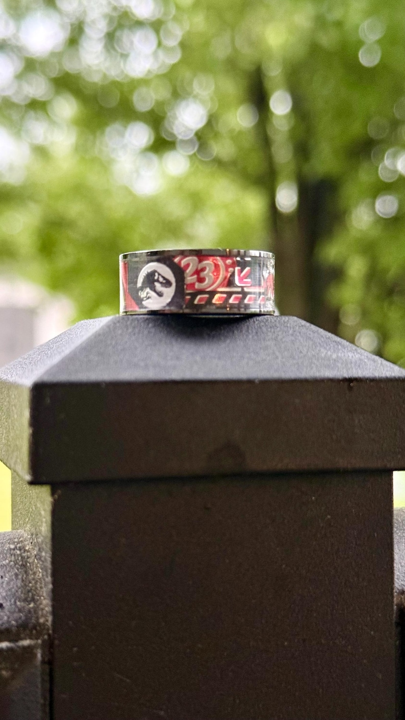 Handmade Jurassic Park Dr Pepper Ring: Ceramic Tungsten Band - Etsy