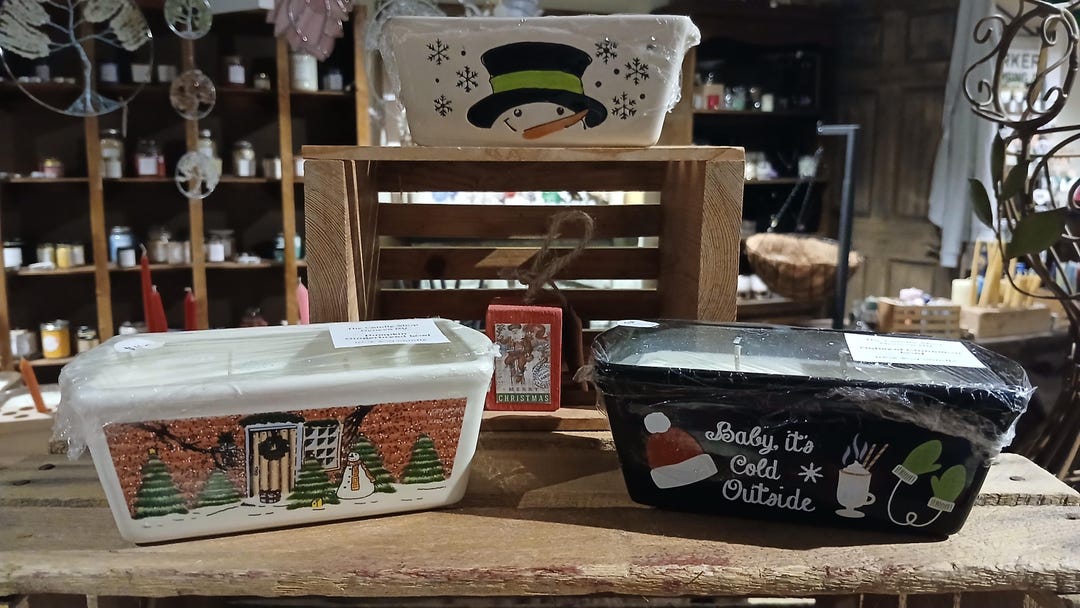 Christmas and Holiday Loaf Pan Soy Candles/upcycled Loaf Pan/ceramic ...