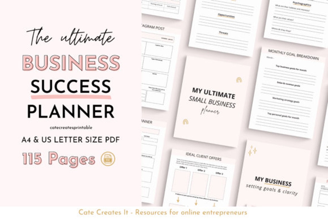 Printable Business Planner, Small Business Plan, Online Business, Etsy ...