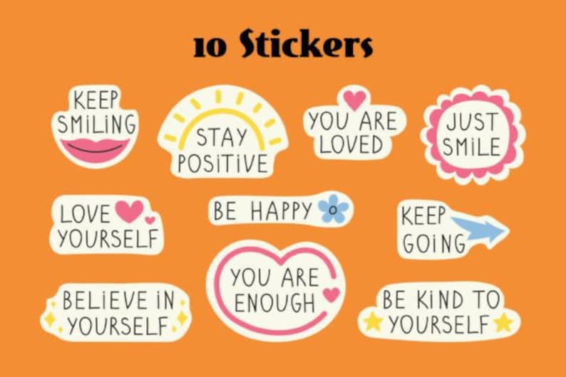 10 Stickers Self-love Motivations Stickers , Laptop Stickers Gift for ...
