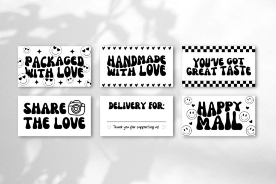 12 Retro Thermal Label Design Bundle, Thermal Label, Printable ...