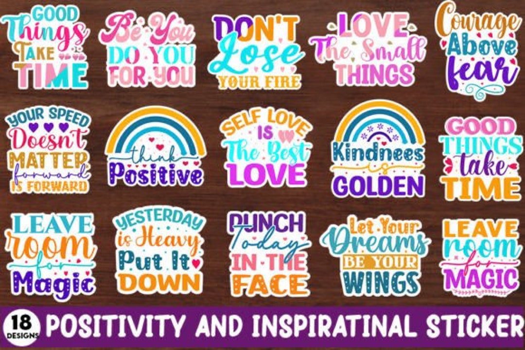 Positivity and Inspirational Stickers, Digital Stickers Bundle, Mental ...